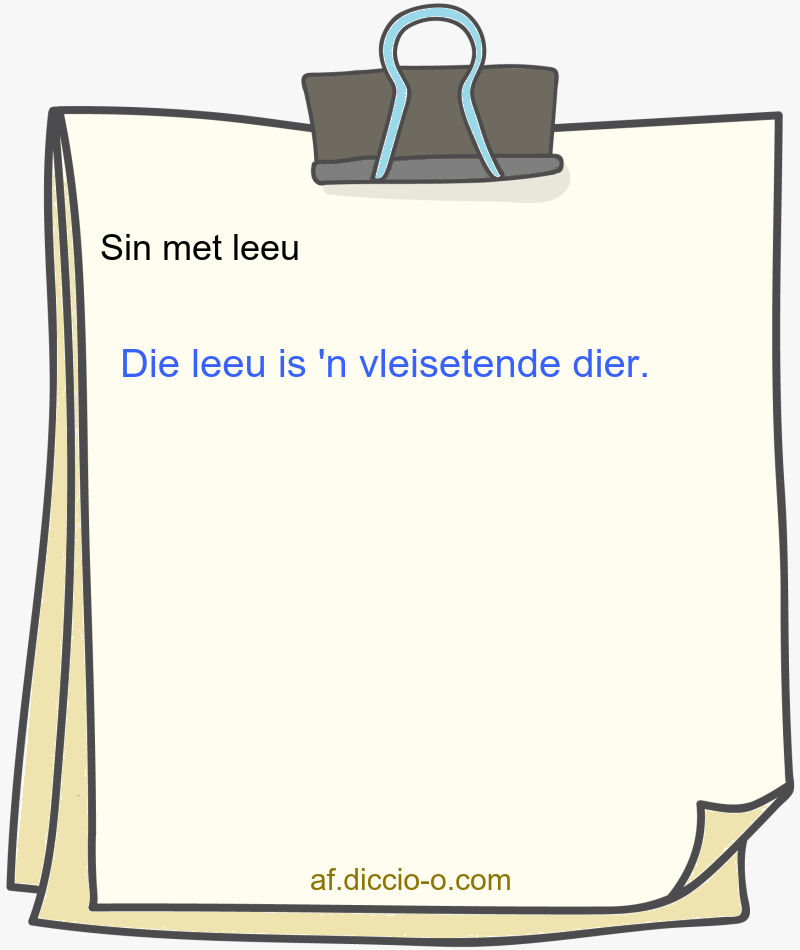 25 sinne met ‘leeu’ — voorbeeldsinne